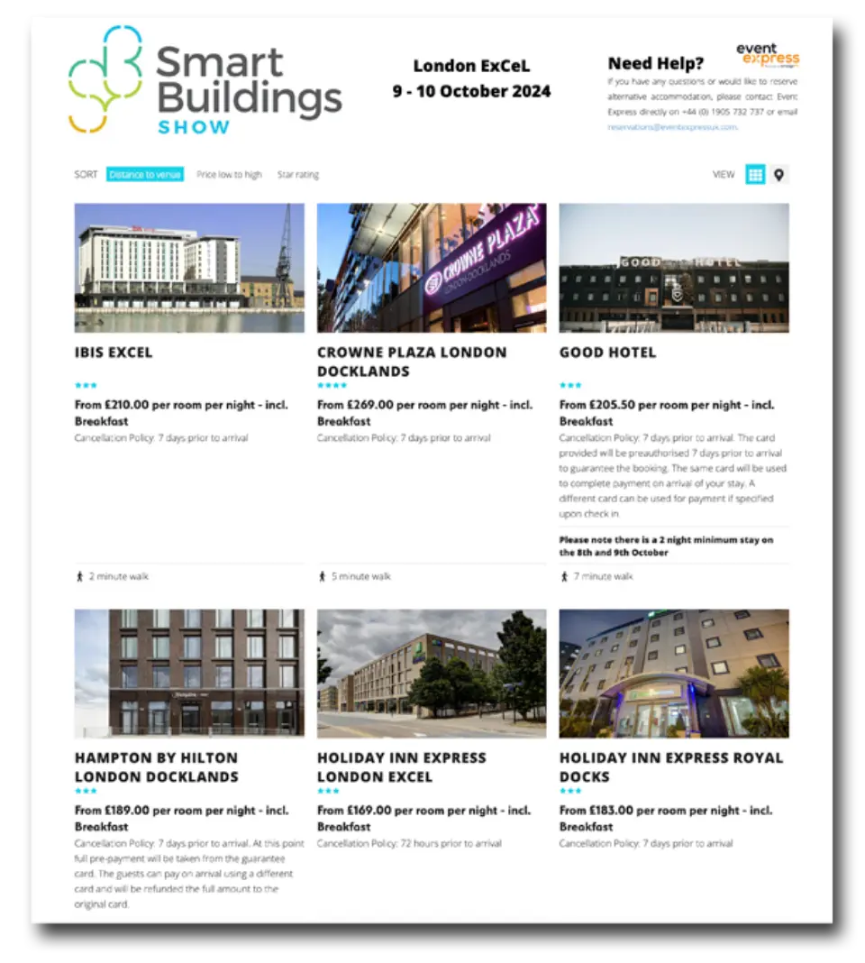 Accommodation | Smart Buildings Show